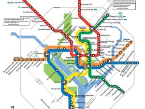 Washington Red Line Metro DC Map with Red Stations List